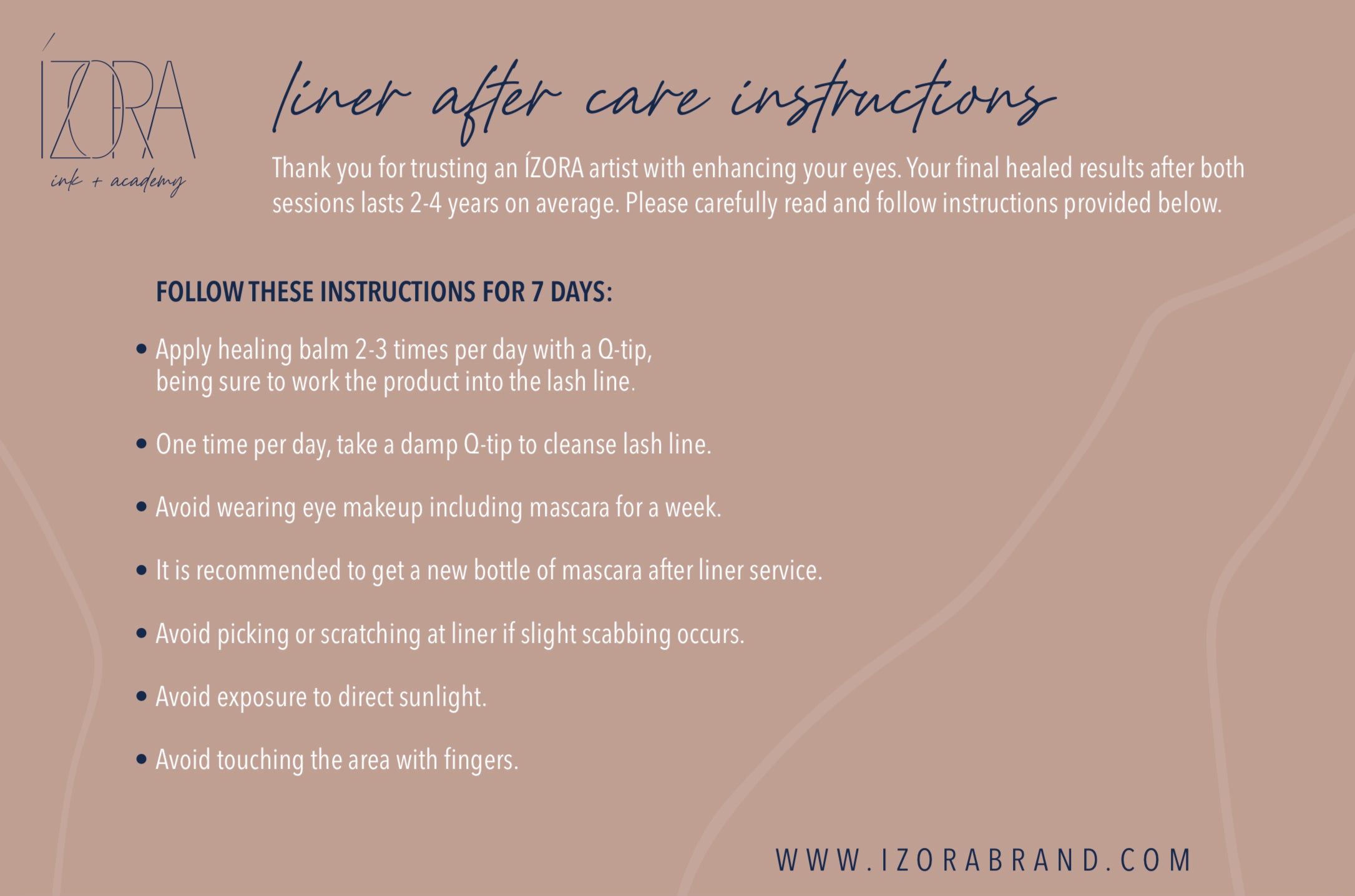 ÍZORA Healing Cards - Liner – IZORA | ink + academy